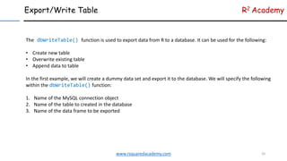 RMySQL Tutorial For Beginners | PDF