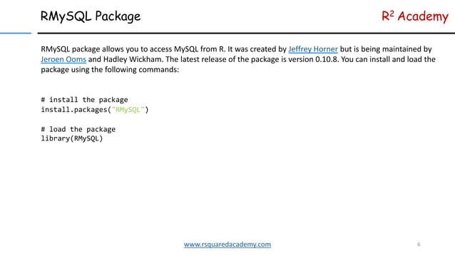 RMySQL Tutorial For Beginners | PDF