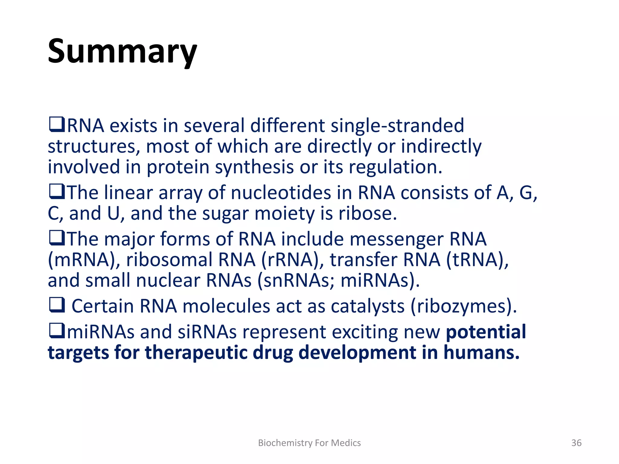 RNA- Structure, Types and Functions | PPTX