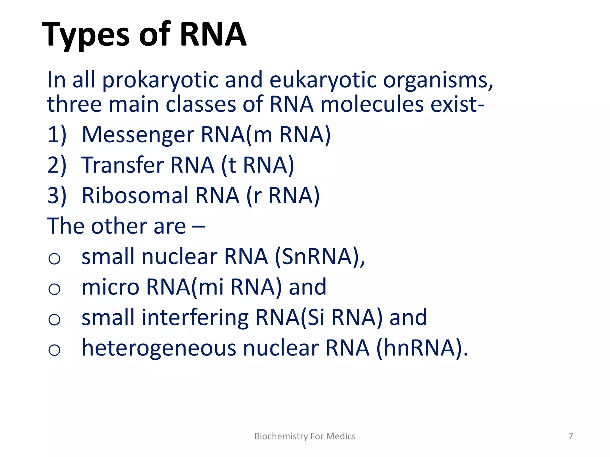 RNA- Structure, Types and Functions | PPTX