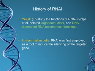 RNA interference in Biology and medicine | PPT