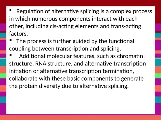Rna Pptx Rna Splicing And Its Application Ppt
