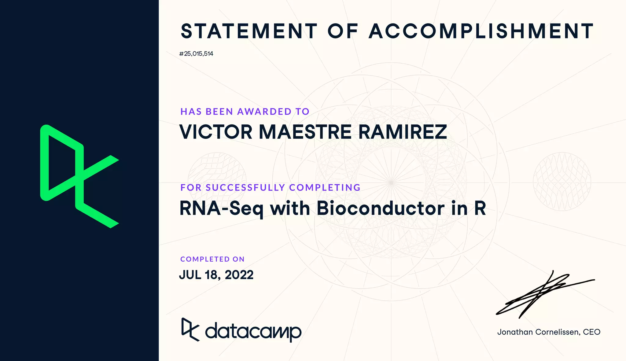Rna Seq With Bioconductor In R Datacamp Certificate Ppt