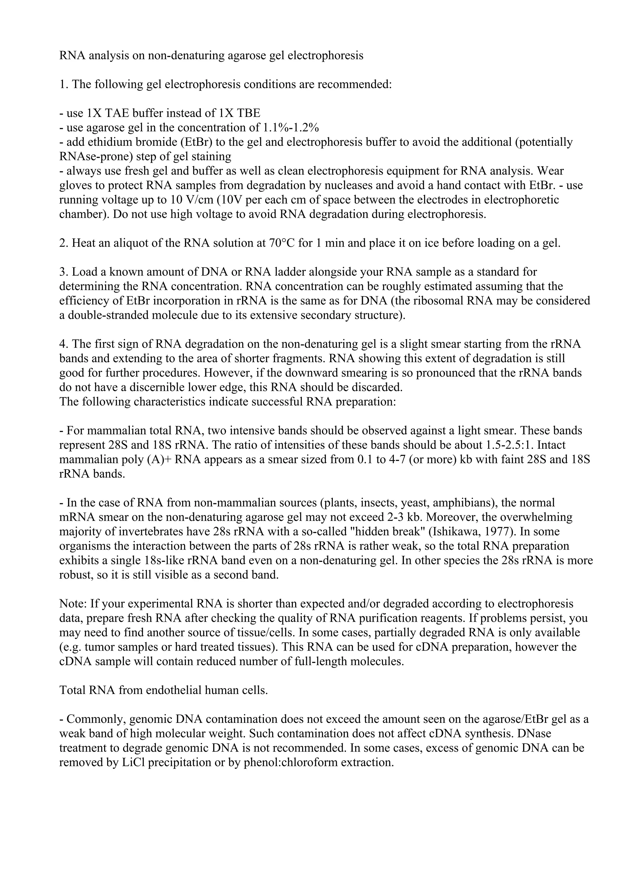 RNA analysis on non-denaturing agarose gel electrophoresis.pdf