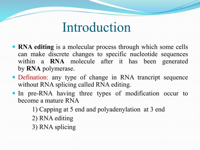 RNA editing | PPTX | Programming Languages | Computing