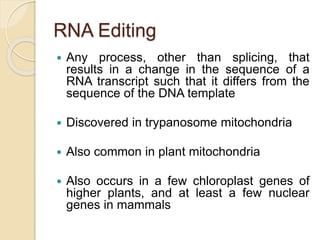 Rna editing, protein splicing & codon bias | PPT