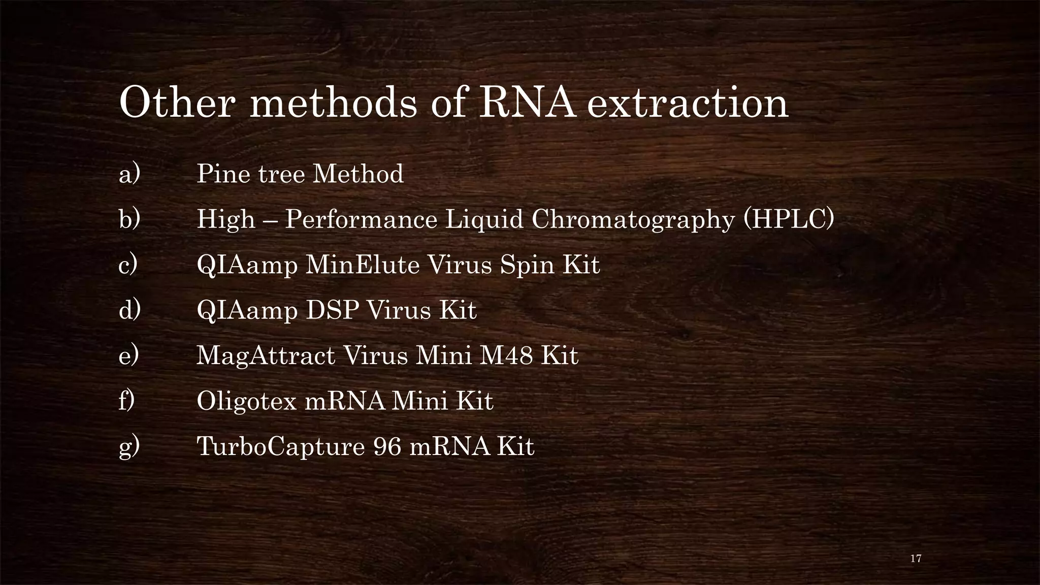 RNA extraction and gel electrophoresis | PPTX