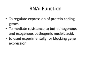 RNAi (RNA interference/ Gene Silencing) and its importance | PPT