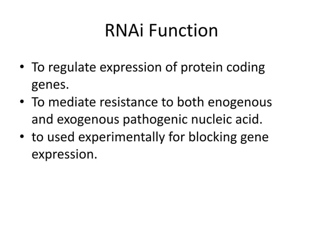 RNAi (RNA interference/ Gene Silencing) and its importance | PPTX ...