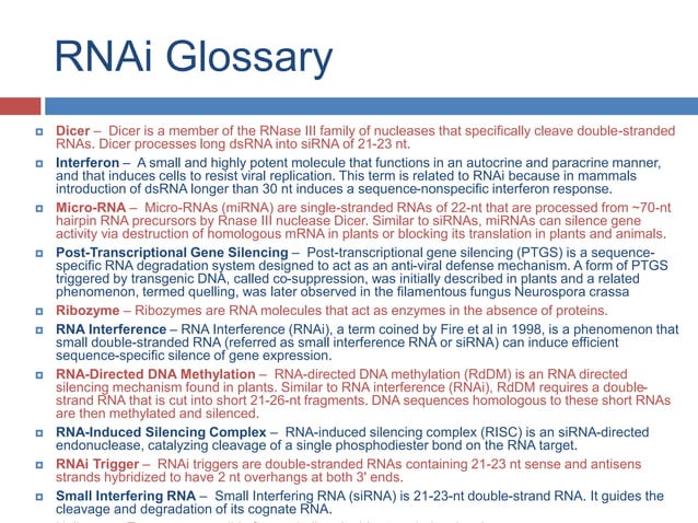 RNA interference (RNAi) | PPSX | Programming Languages | Computing
