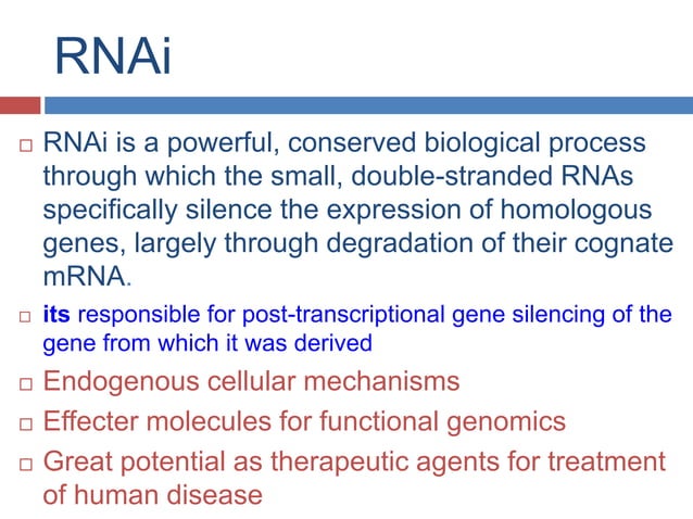 RNA interference (RNAi) | PPSX | Programming Languages | Computing