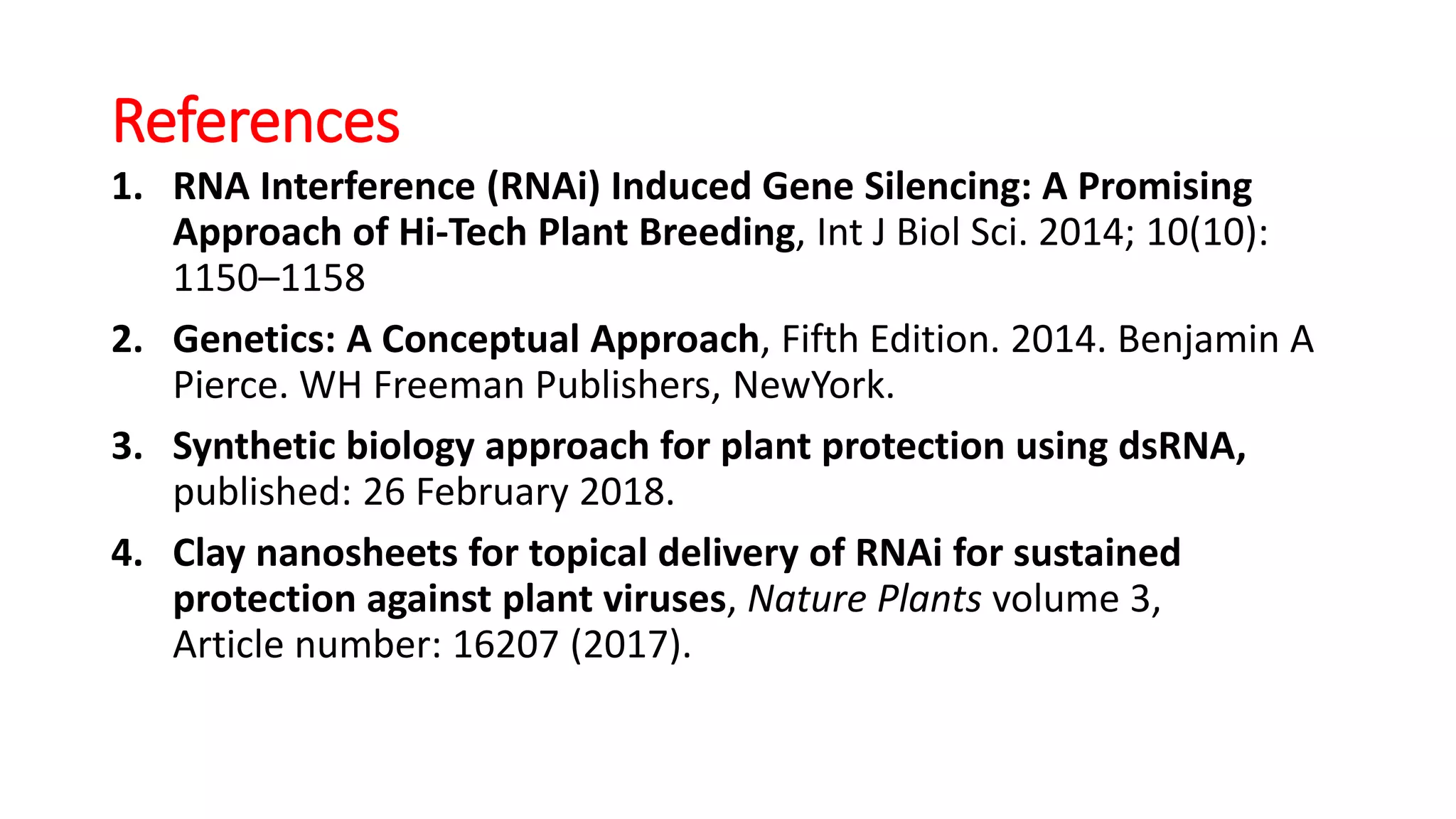 RNA interference (RNAi) in plants | PPTX