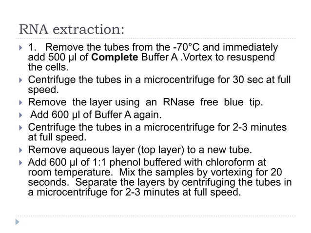 RNA isolation | PPTX | Chemistry | Science