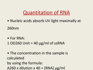 Isolation of RNA and its application | PPT