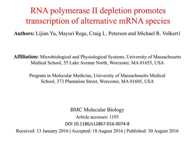 RNA polymerase II depletion promotes transcription of alternative mRNA ...