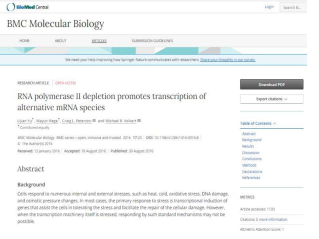 RNA polymerase II depletion promotes transcription of alternative mRNA ...
