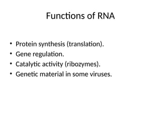 RNA and its types _presentation _bs _ level | PPTX