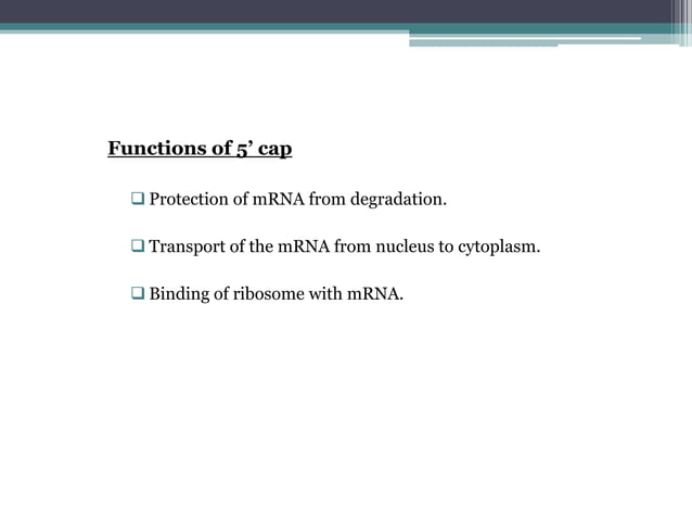 5’ capping | PPTX | Biological Sciences | Science