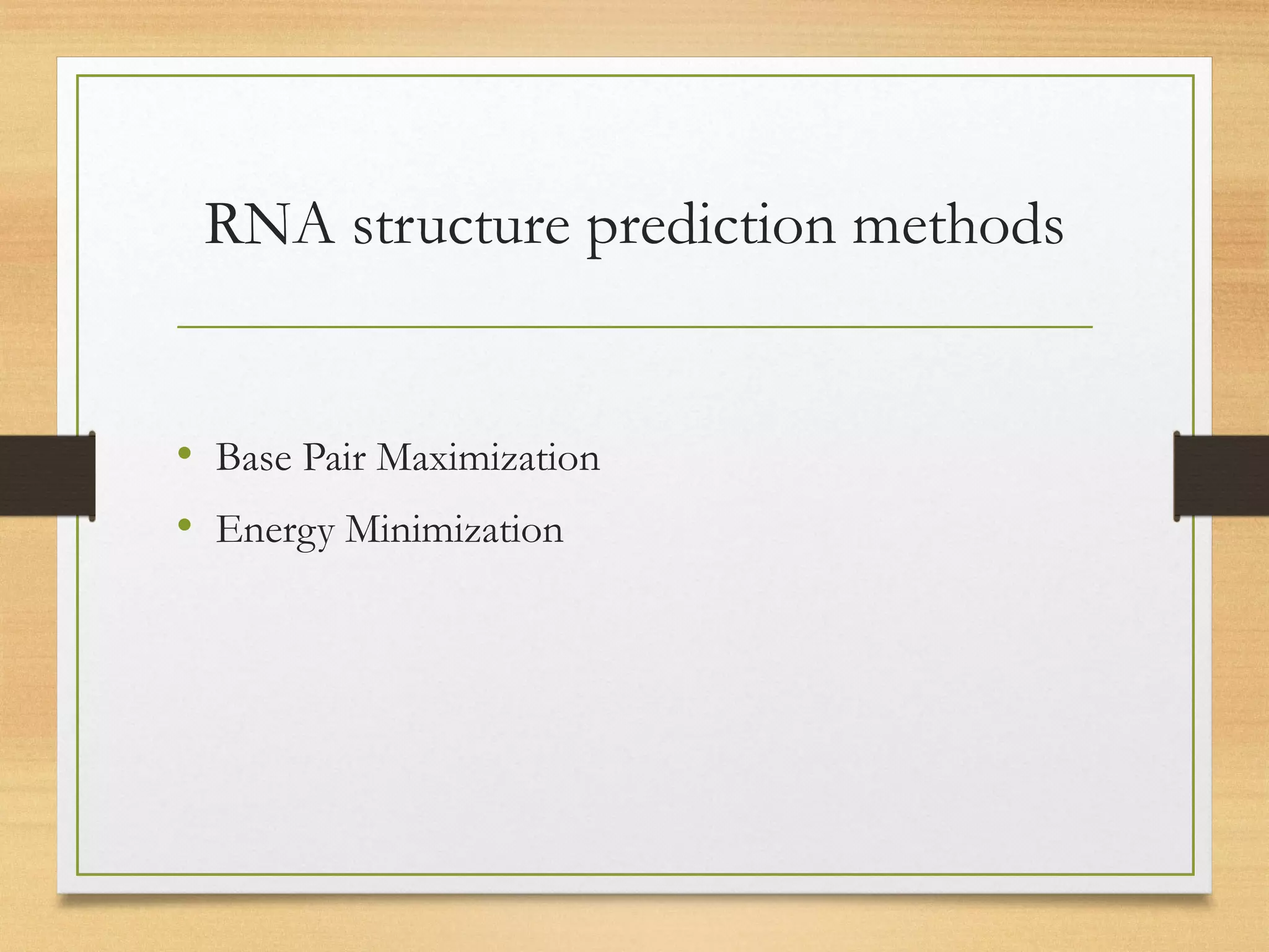 Rna Secondary Structure Prediction Ppt