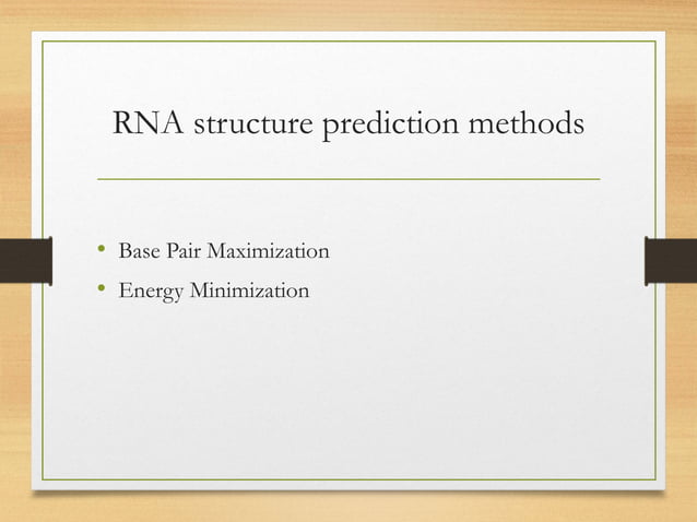 RNA secondary structure prediction | PPT