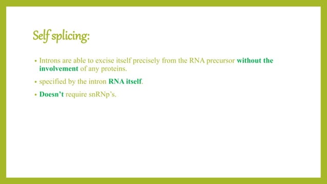 Rna splicing | PPTX | Genetics | Science