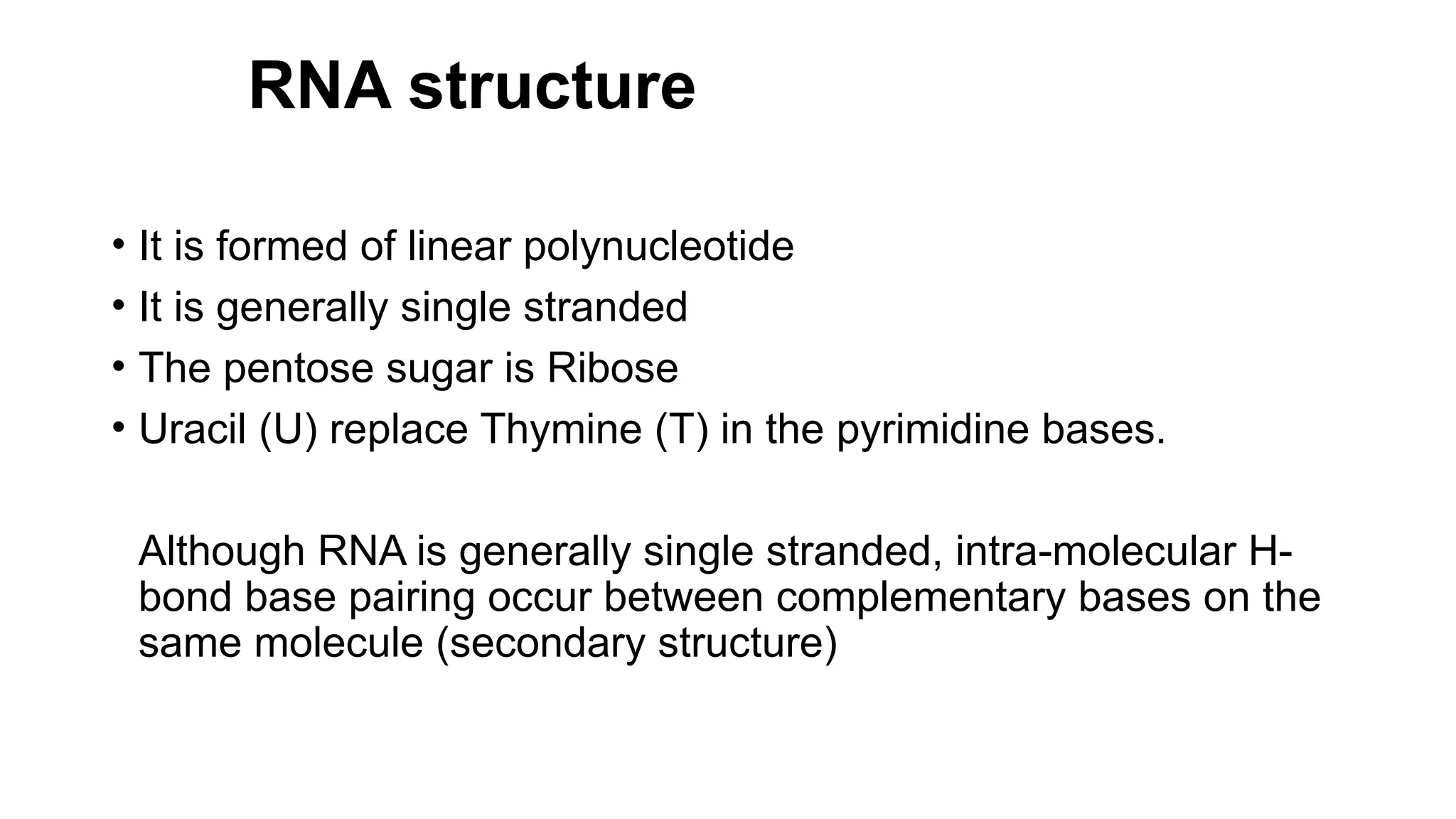RNA structure, types and function in the living system | PPTX