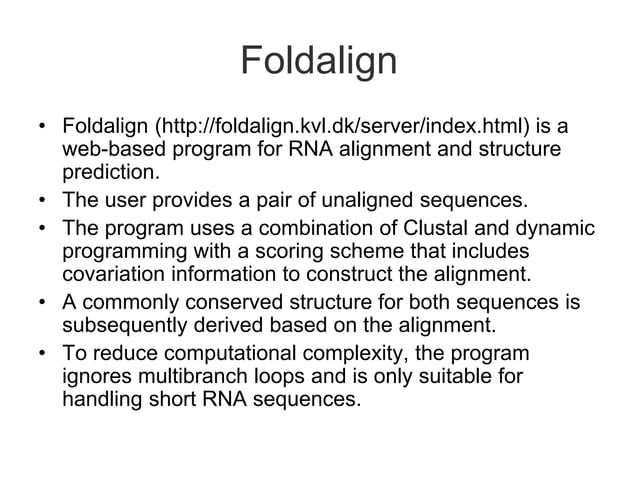 RNA structure analysis | PPT | Programming Languages | Computing