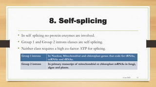 RNA SYNTHESIS AND SPLICING "biochemistry | PPTX