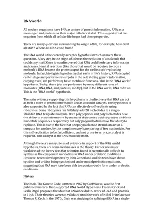 Rna world | PDF