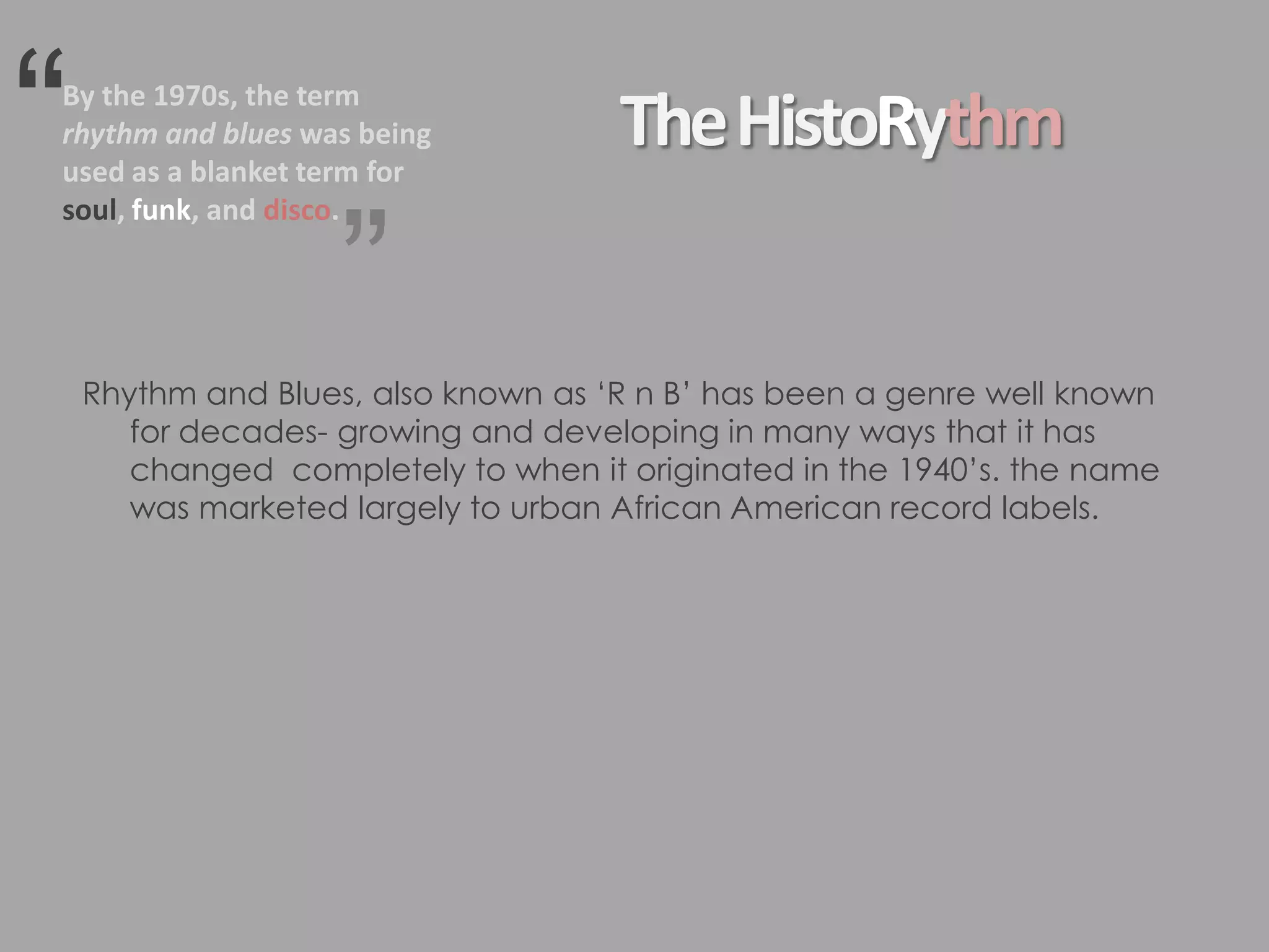 RnB Codes and Conventions | PPTX