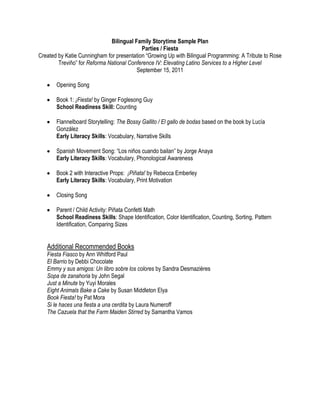 Fiesta Plan and Recommended Music | DOCX
