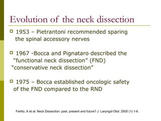 RADICAL NECK DISSECTION SURGICAL ONCOLOGY | PPT