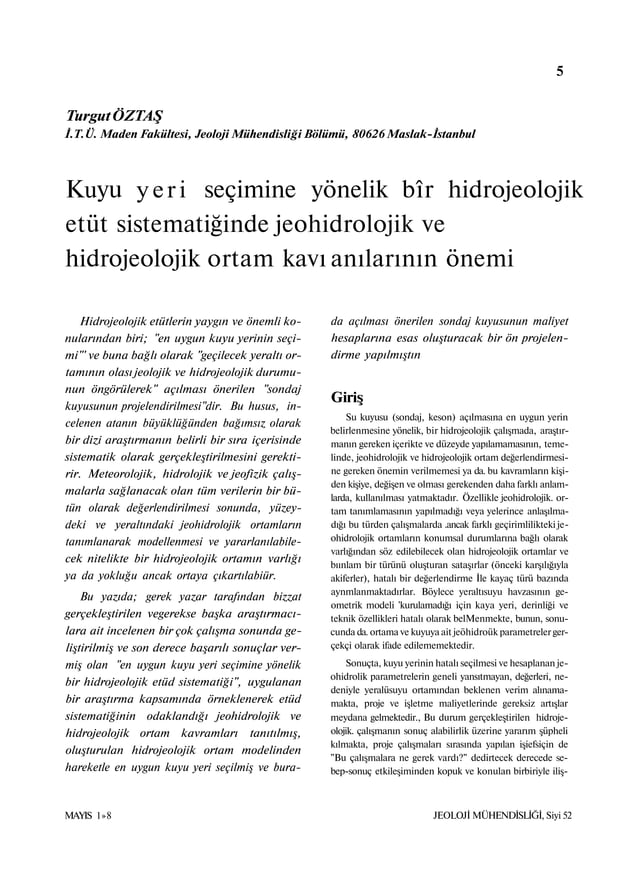 Örnek Hİdrojeolojİk Harİta | PDF