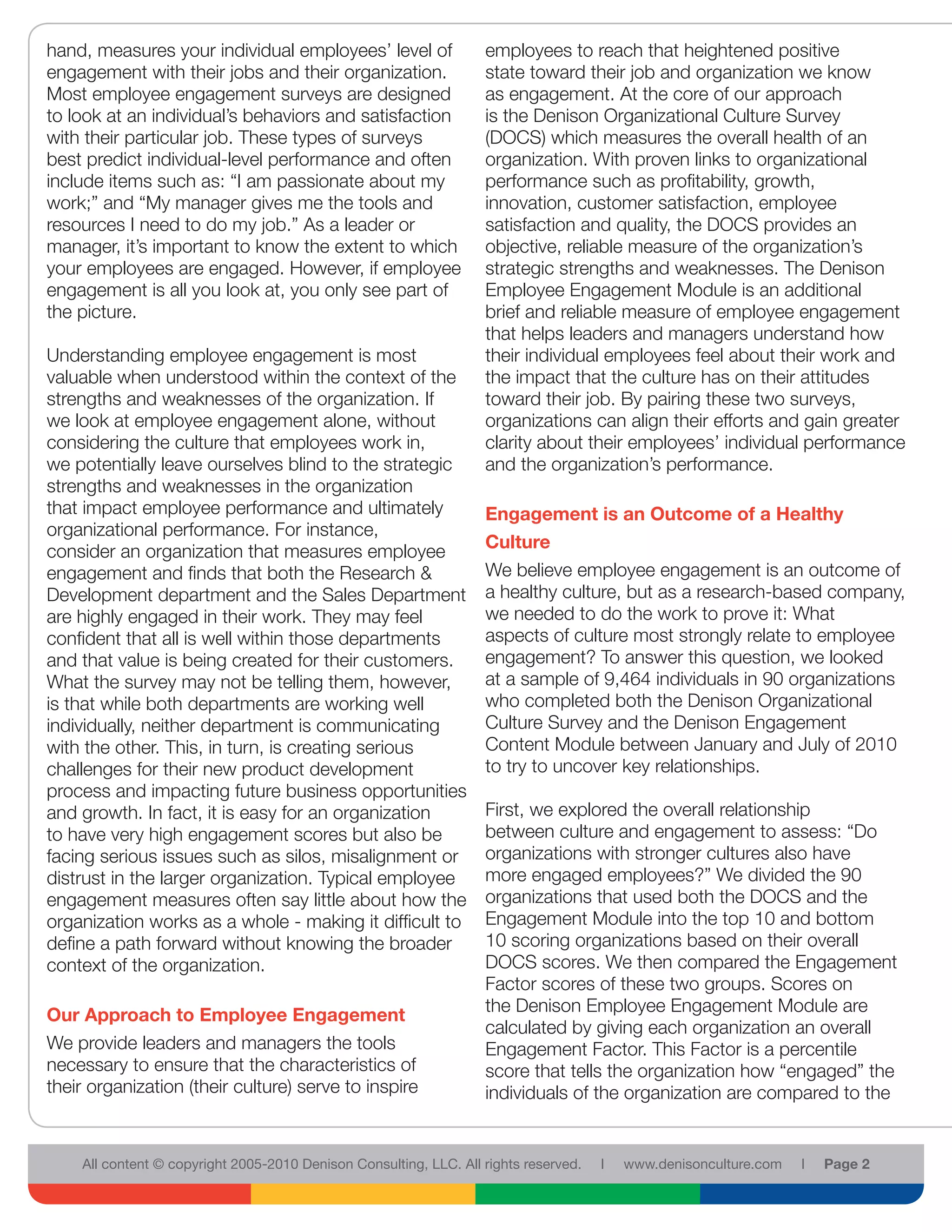 Organizational Culture & Employee Engagement: What’s the Relationship ...