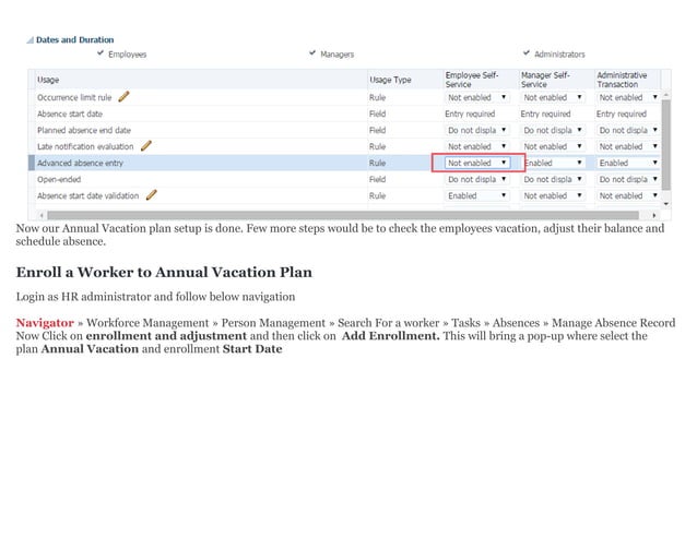 Oracle Fusion Cloud Absence Management | PDF