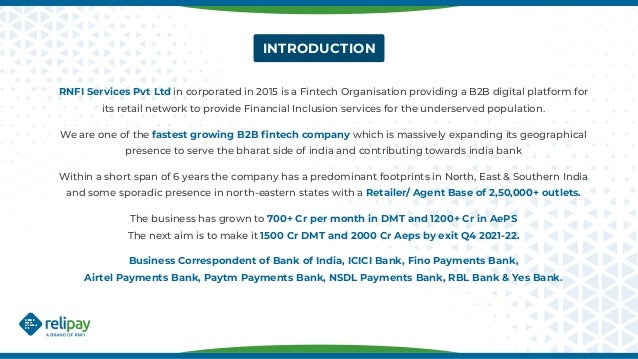 Rnfi services pvt ltd fintech organisation providing | PDF