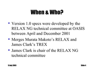 Relax NG, a Schema Language for XML | PPT