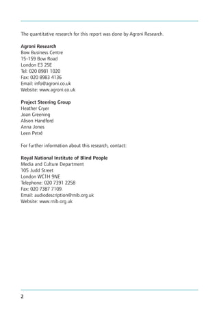 RNIB Bollywood Audio Description Report | PDF