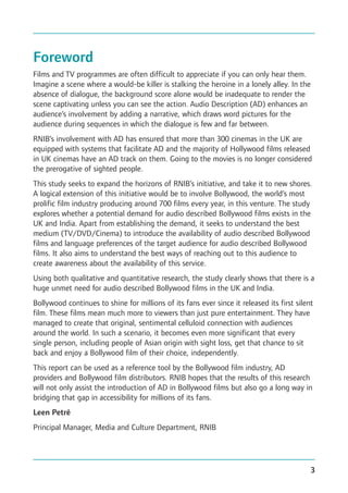 RNIB Bollywood Audio Description Report | PDF