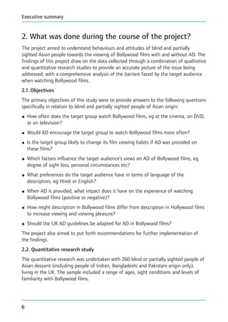 RNIB Bollywood Audio Description Report | PDF