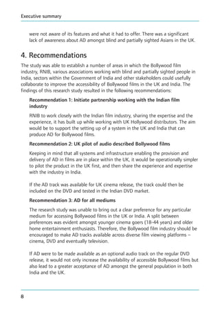 RNIB Bollywood Audio Description Report | PDF