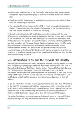 RNIB Bollywood Audio Description Report by Sonali Rai | PDF