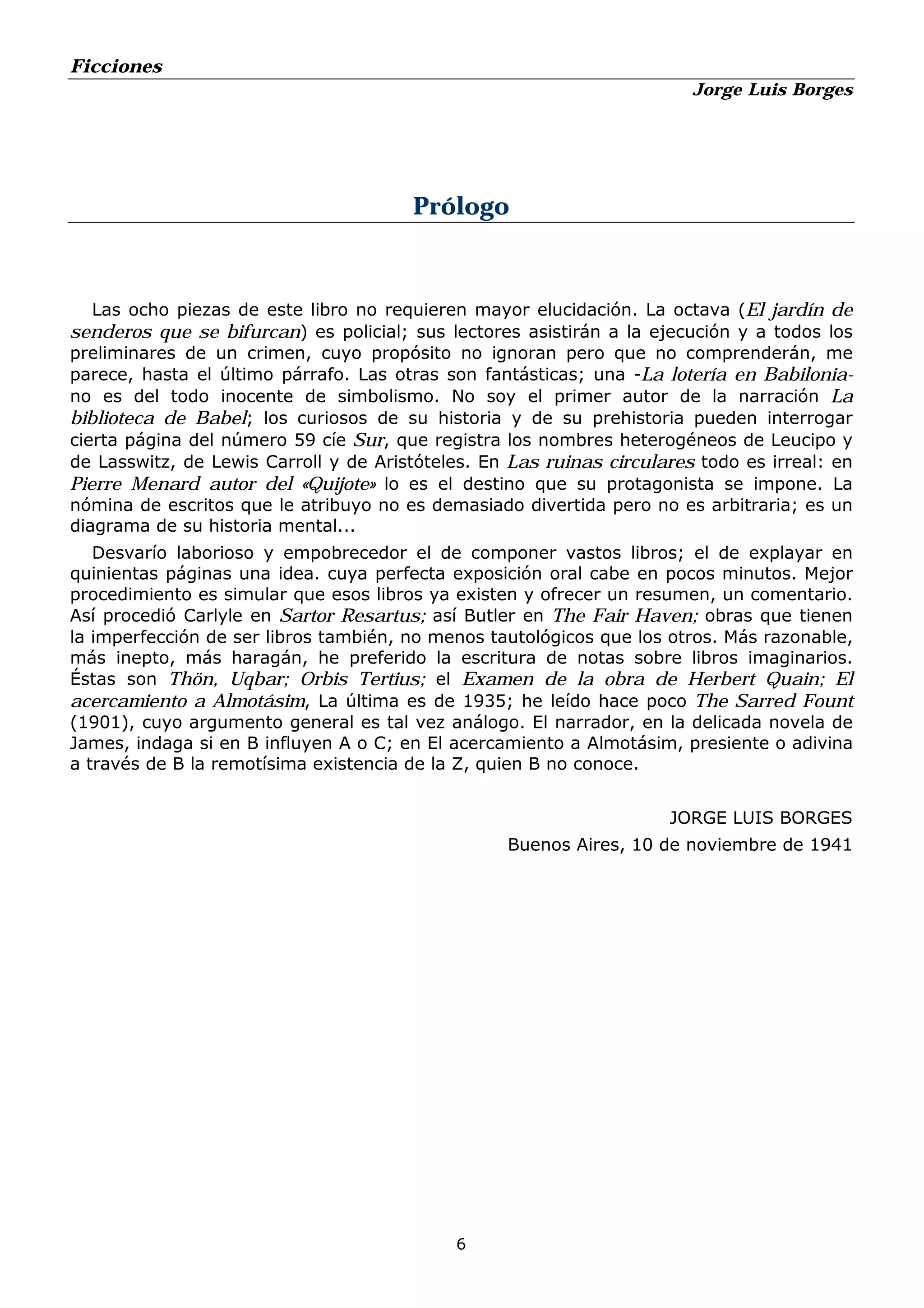Libro ficciones borges | PDF