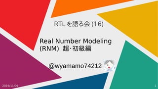 Real Number Modeling (RNM) 超・初級編 | PDF