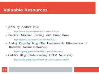 Lecture on Recurrent Neural Network (RNN) | PDF