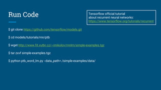 RNNLM in TensorFlow | PPT
