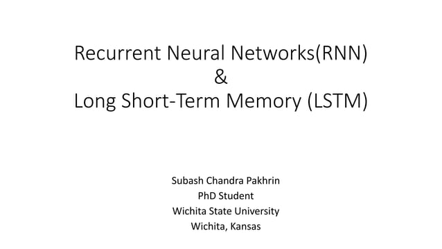 Rnn & Lstm | PPTX | Computing | Technology & Computing