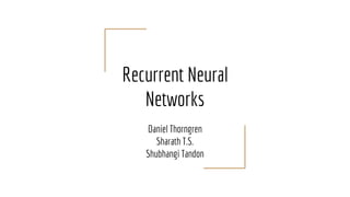 Recurrent Neural Networks | PDF
