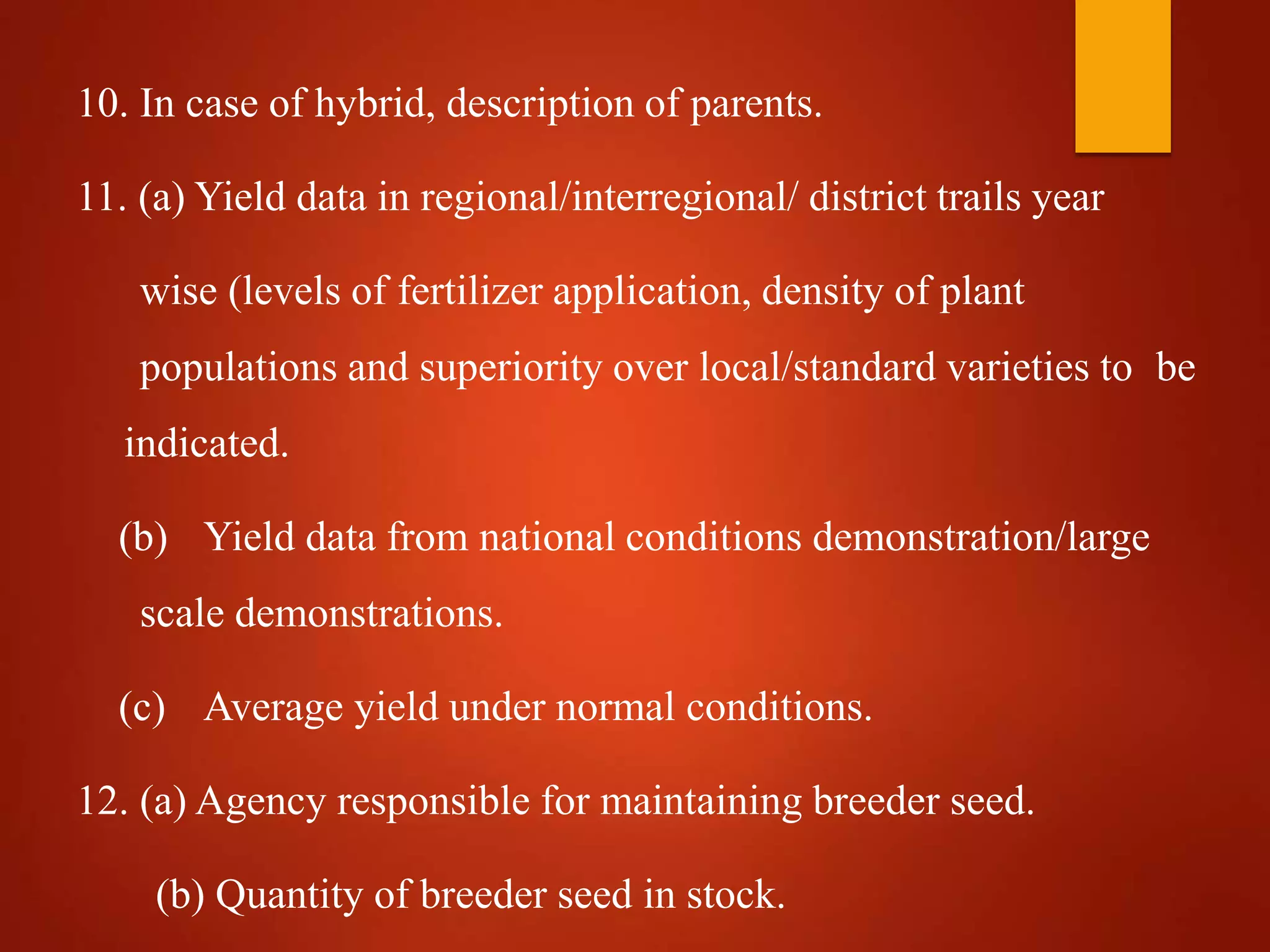 release and notification of variety in india | PPTX