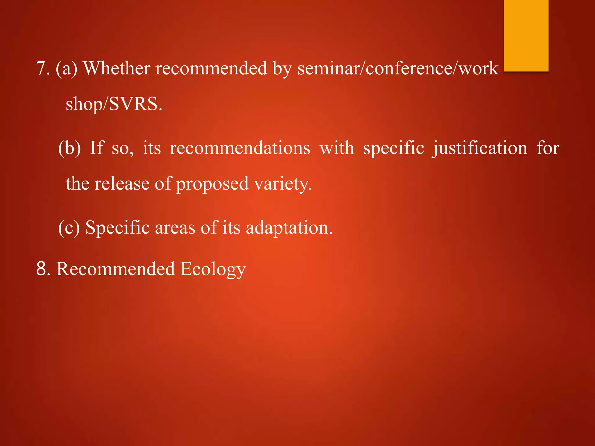 release and notification of variety in india | PPTX
